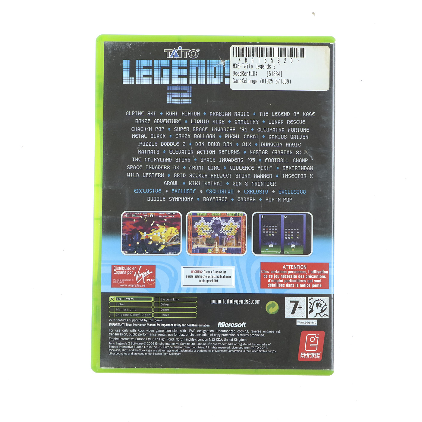 Taito Legends 2 Xbox Original PAL UK 2006 Game Complete Microsoft. for ...